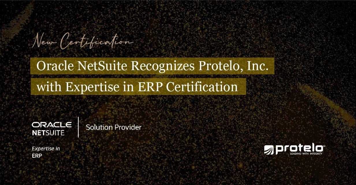 Oracle NetSuite Recognizes Protelo With Expertise in ERP Certification